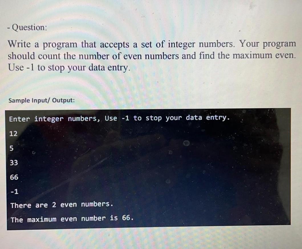 Question: Write a program that accepts a set of | Chegg.com