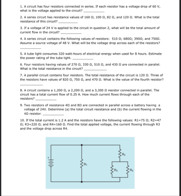 A circuit has four resistors connected in series. If | Chegg.com