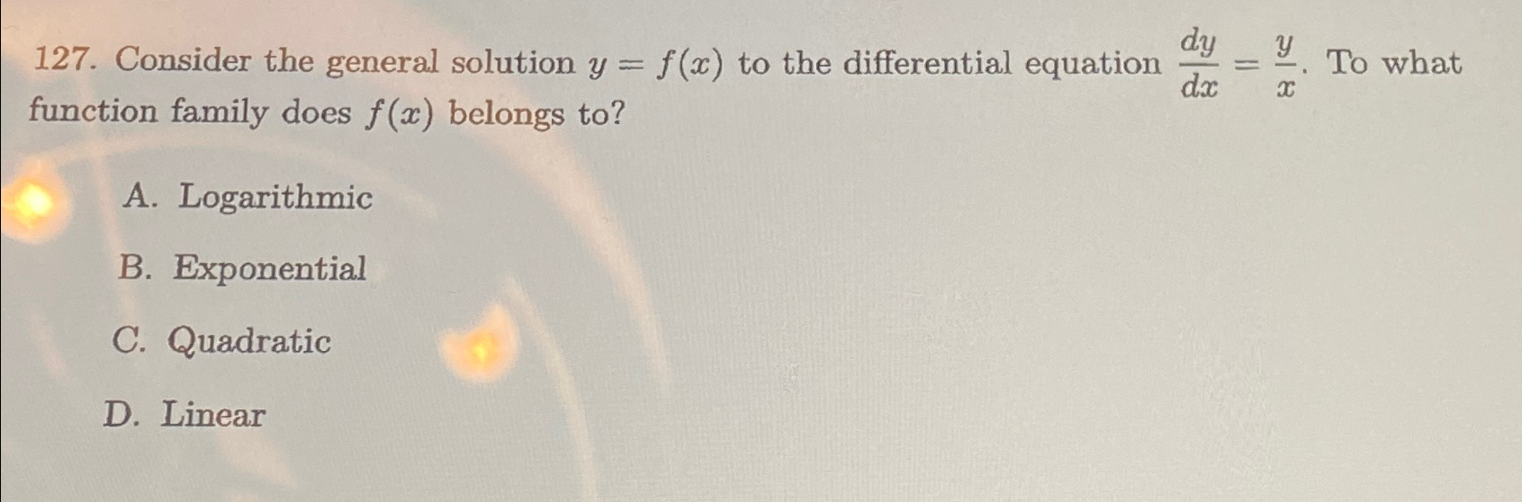 Solved Consider the general solution y=f(x) ﻿to the | Chegg.com