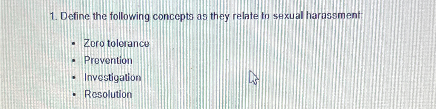 Solved Define the following concepts as they relate to | Chegg.com