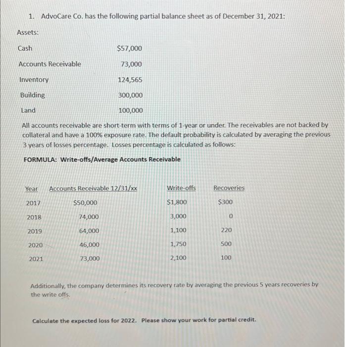 Solved how do I calculate the exposure rate?expected loss= | Chegg.com