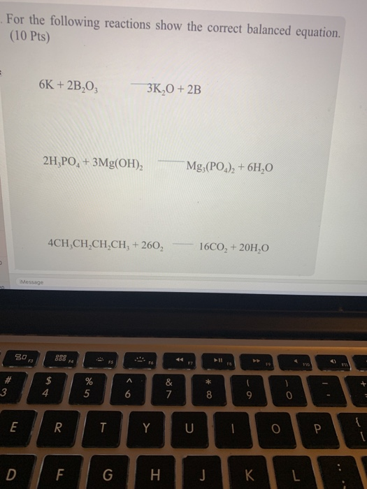 Solved For the following reactions show the correct balanced | Chegg.com