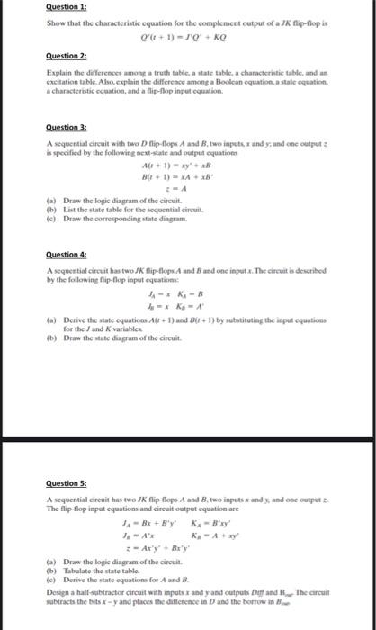 Solved Question 1: Show that the characteristic equation for | Chegg.com