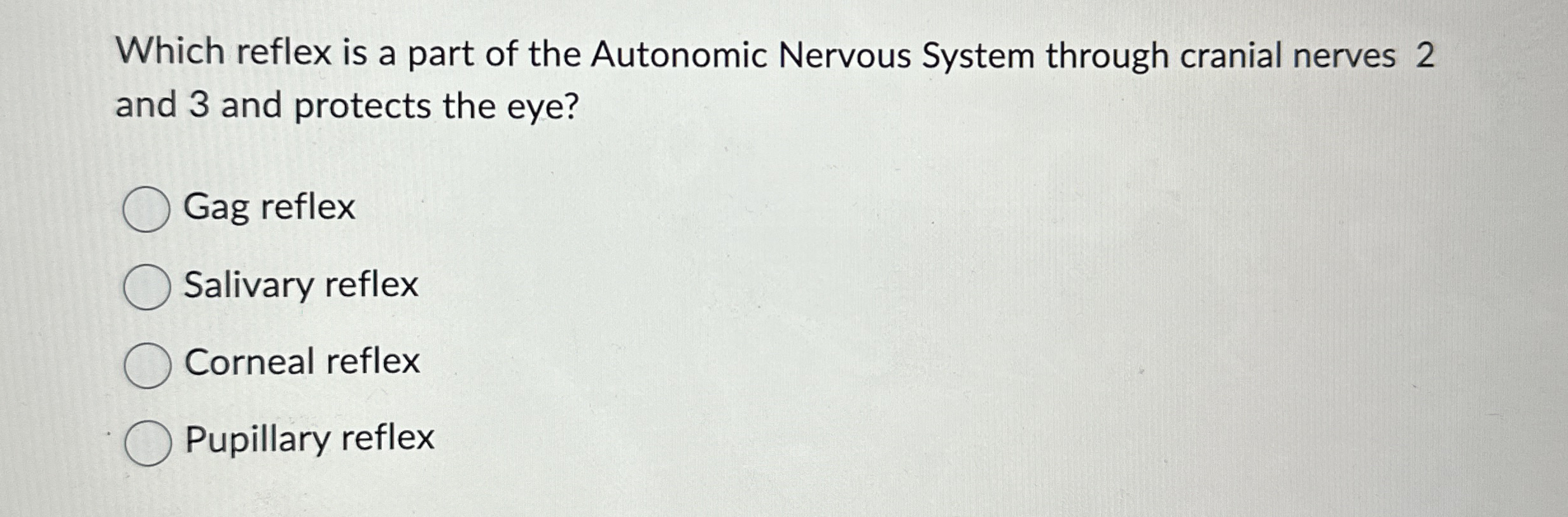 Solved Which reflex is a part of the Autonomic Nervous | Chegg.com