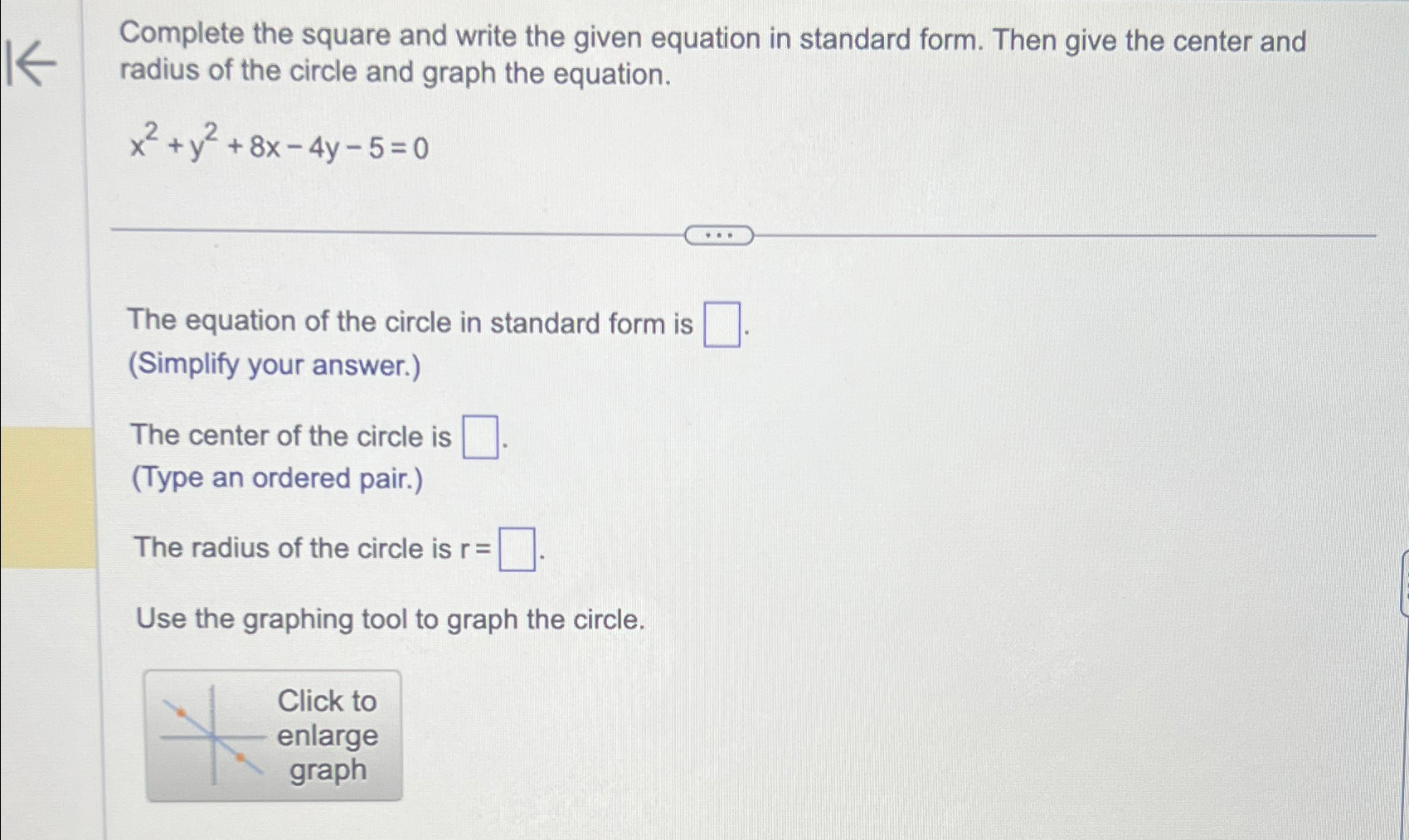 Solved Complete the square and write the given equation in | Chegg.com