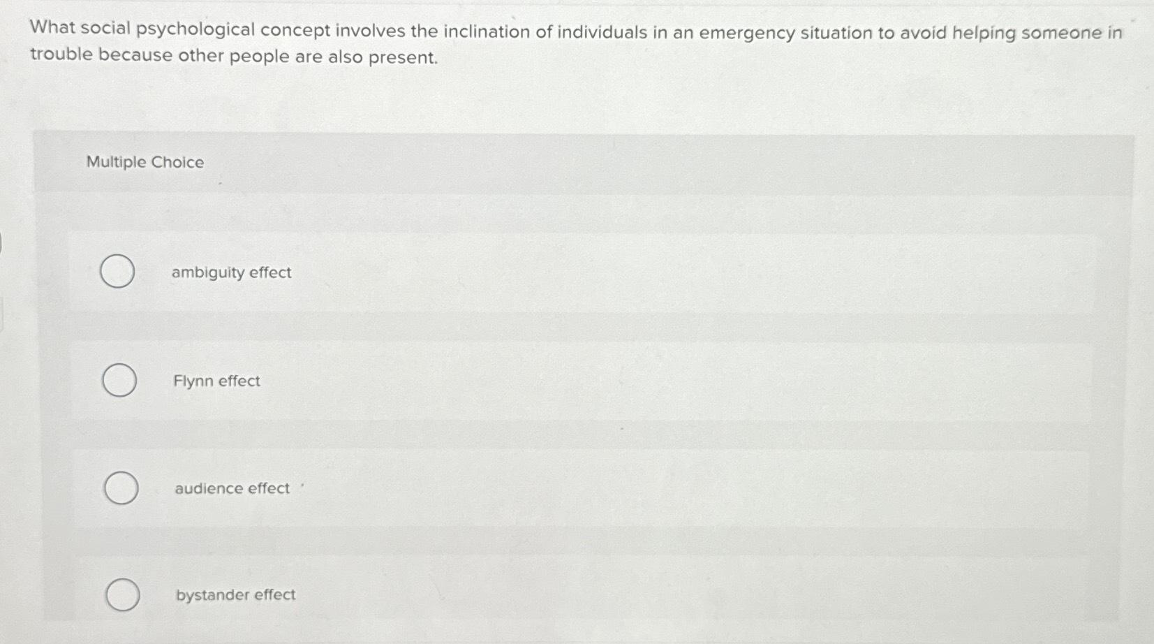 Solved What social psychological concept involves the | Chegg.com