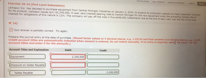 Solved Exercise 10-14 (Part Level Submission) Larkspur Inc. | Chegg.com