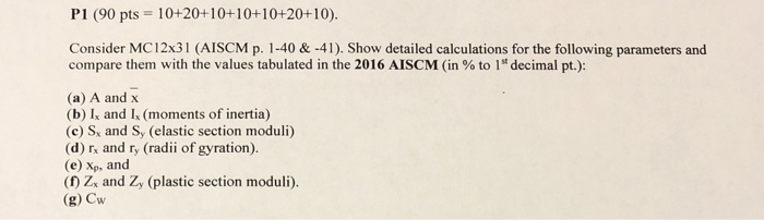 P1 (90 pts = 10+20+10+10+10+20+10). Consider MC12X31 | Chegg.com