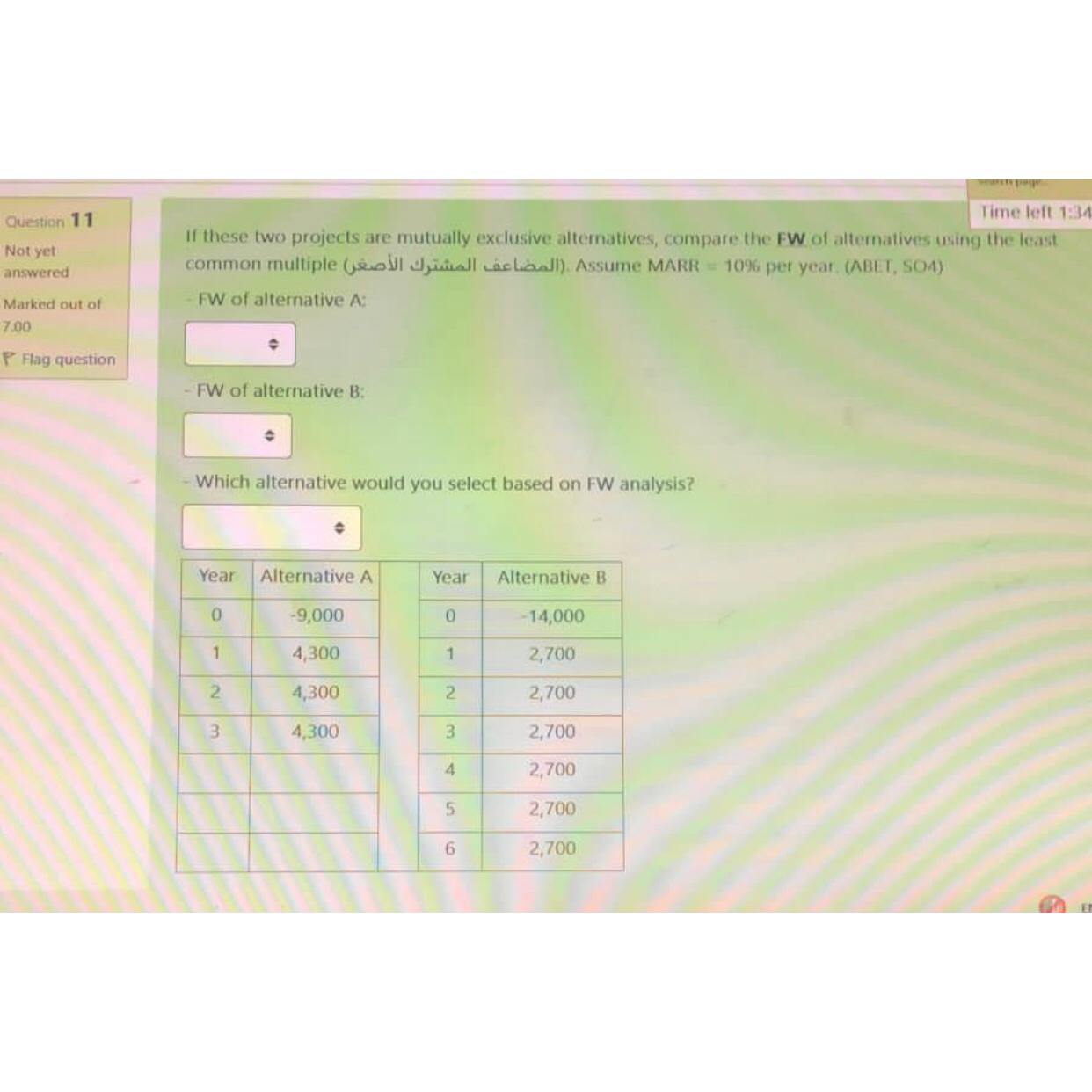 Solved Question 11Not yet answeredMarked out of 7.00Flag | Chegg.com
