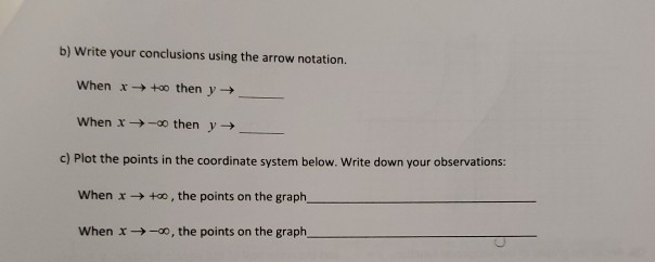 Solved b) Write your conclusions using the arrow notation. | Chegg.com