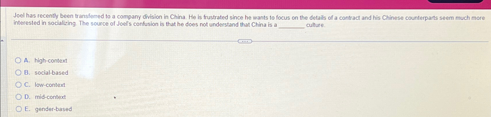 Solved Joel has recently been transferred to a company | Chegg.com