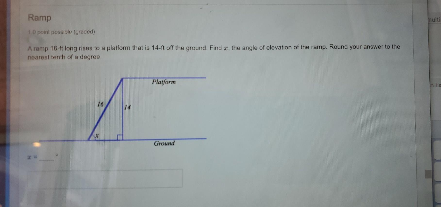 Solved Ramp multi 1.0 point possible (graded) A ramp 16-ft | Chegg.com