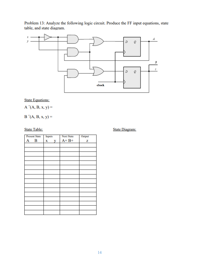 Solved Problem 13 Analyze The Following Logic Circuit