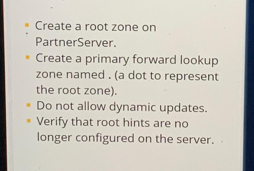 Solved Create a root zone onPartnerServer.Create a primary | Chegg.com