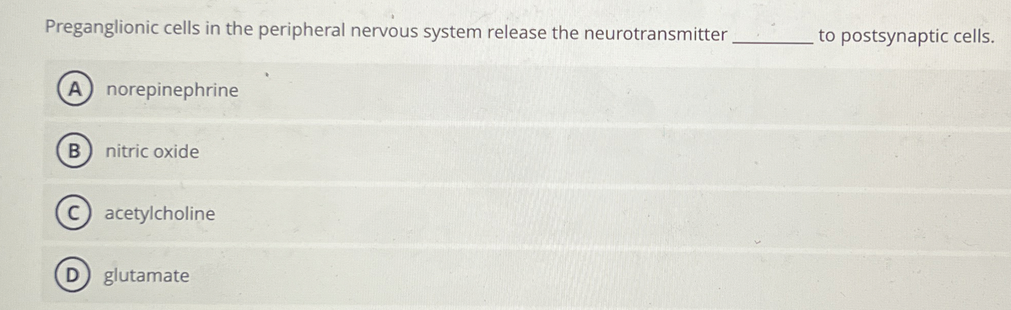 Solved Preganglionic cells in the peripheral nervous system | Chegg.com