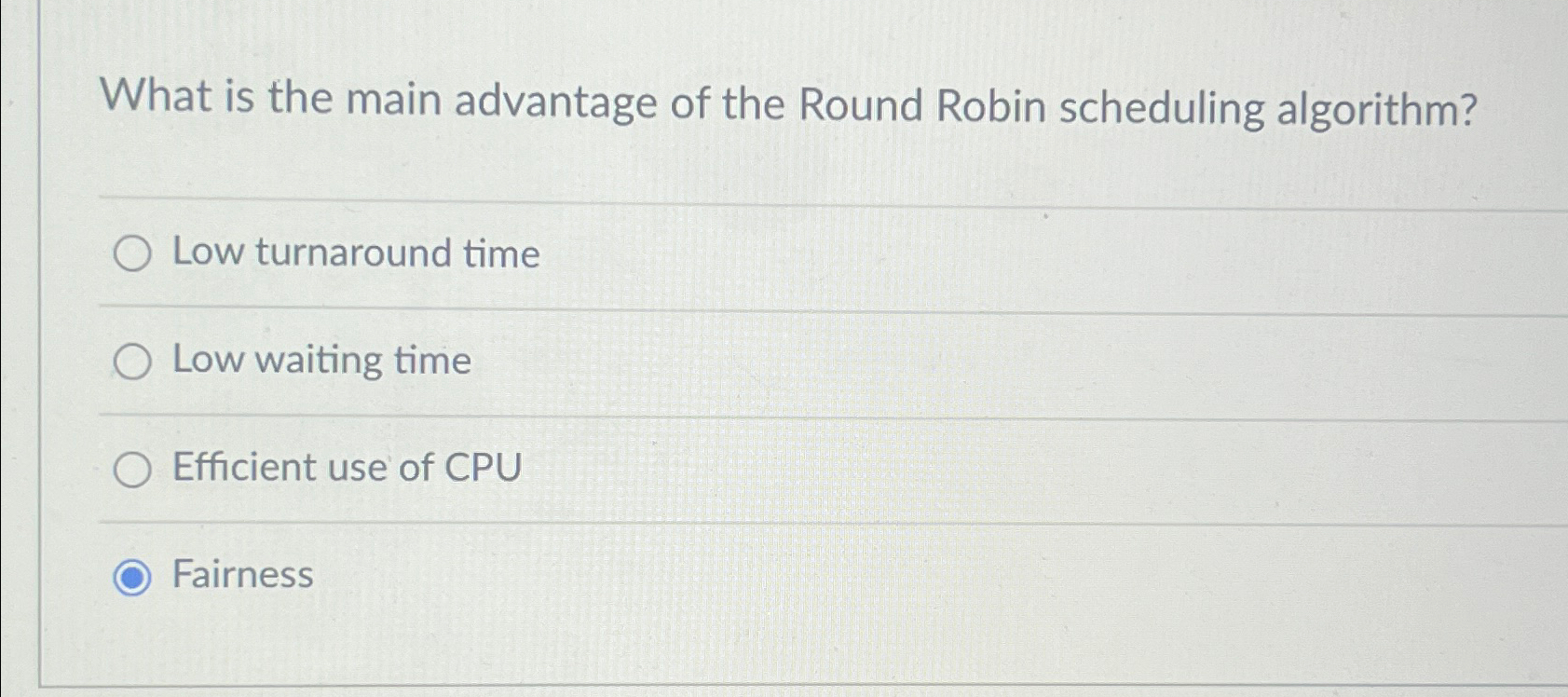 Solved What is the main advantage of the Round Robin | Chegg.com
