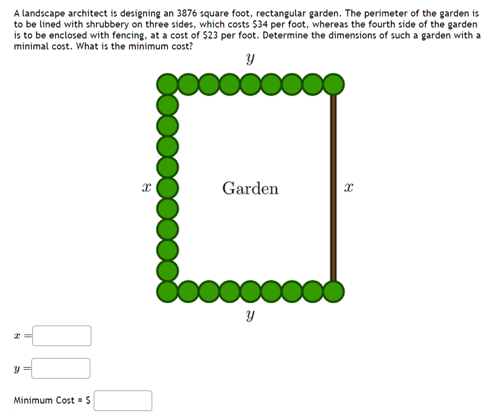 Solved A landscape architect is designing an 3876 ﻿square | Chegg.com