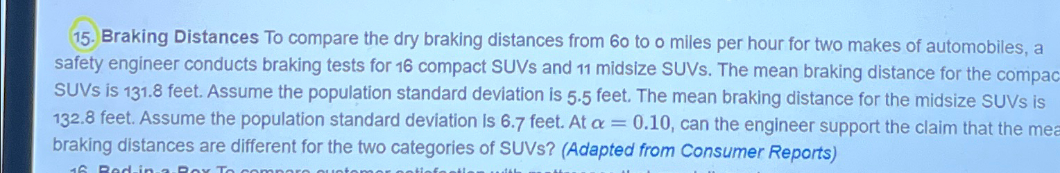 Solved Braking Distances To compare the dry braking | Chegg.com