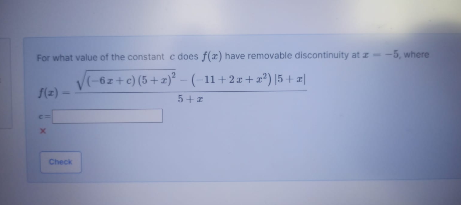 Solved For what value of the constant c ﻿does f(x) ﻿have | Chegg.com