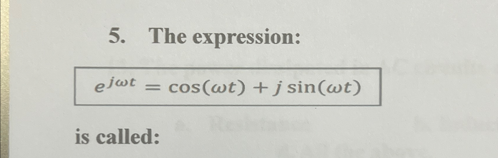Solved The expression: is called: | Chegg.com