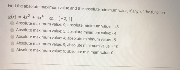 Solved Find the absolute maximum value and the absolute | Chegg.com