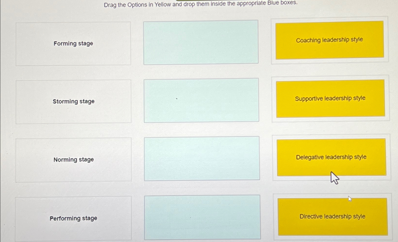 Solved Drag the Options in Yellow and drop them inside the | Chegg.com