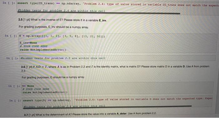 Solved Week 2: Linear Algebra In this assignment, you will | Chegg.com