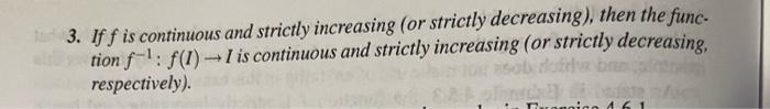 Solved 3. If f is continuous and strictly increasing (or | Chegg.com