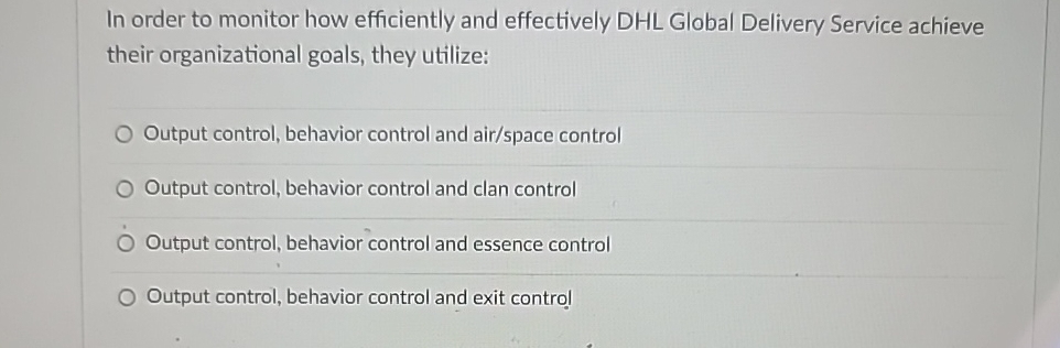 Solved In order to monitor how efficiently and effectively | Chegg.com