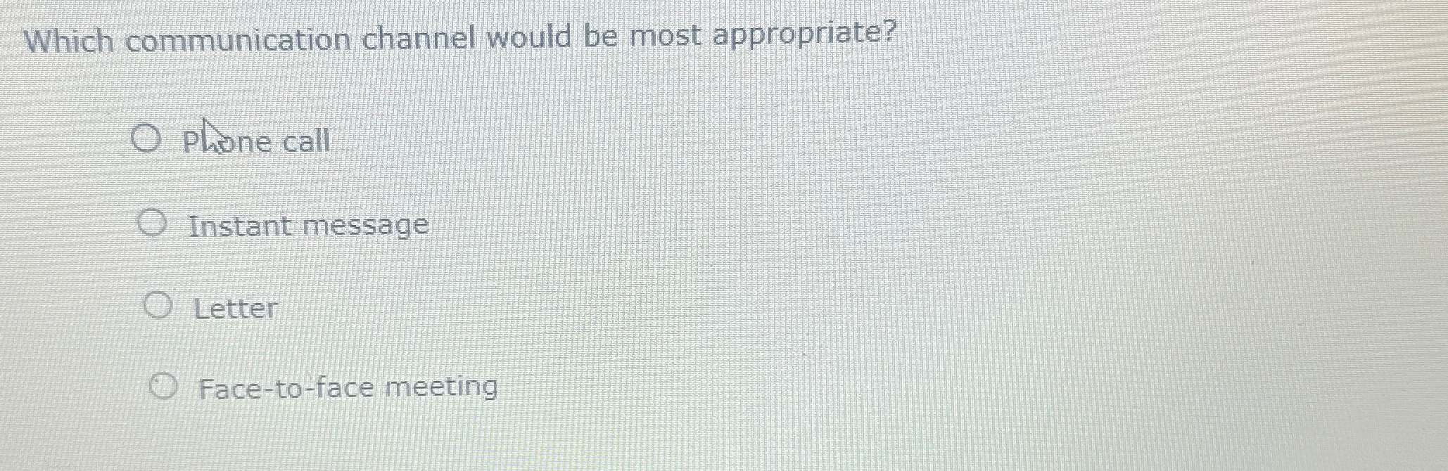 Solved Which communication channel would be most | Chegg.com