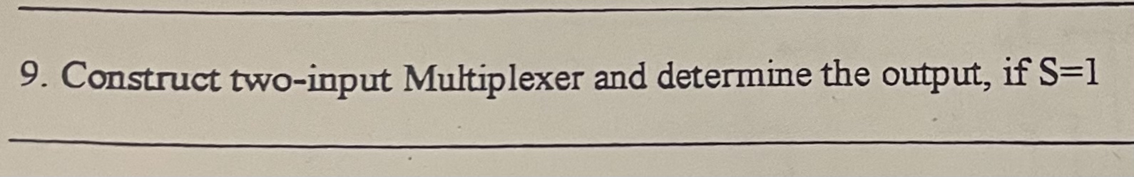 Solved Construct two-input Multiplexer and determine the | Chegg.com
