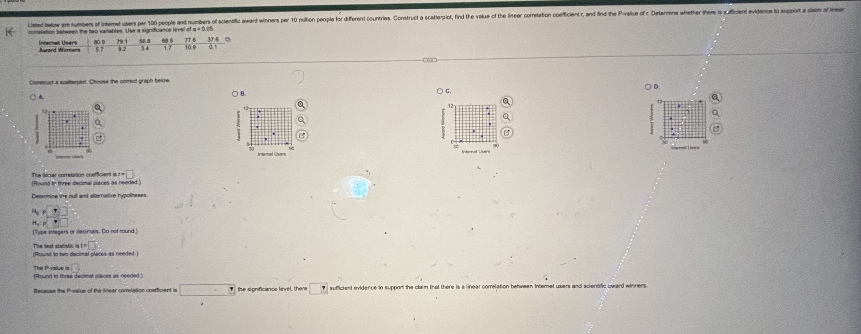Solved Kinement Users The incar comelation coefficient is | Chegg.com