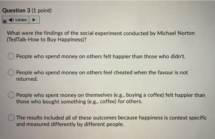 Solved Question 3 (1 point) Listen What were the findings of | Chegg.com