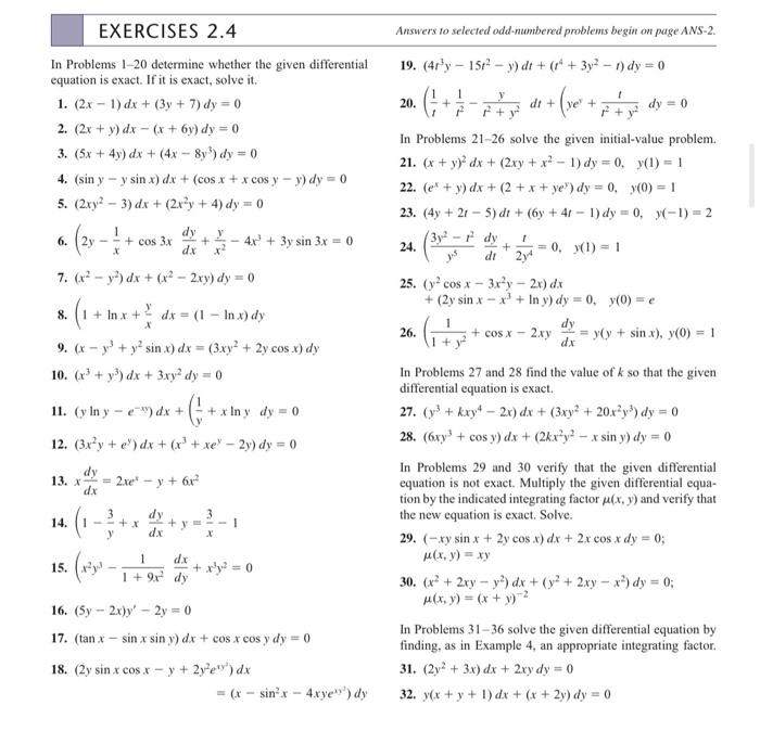 Solved Answers to selected odd-numbered problems begin on | Chegg.com