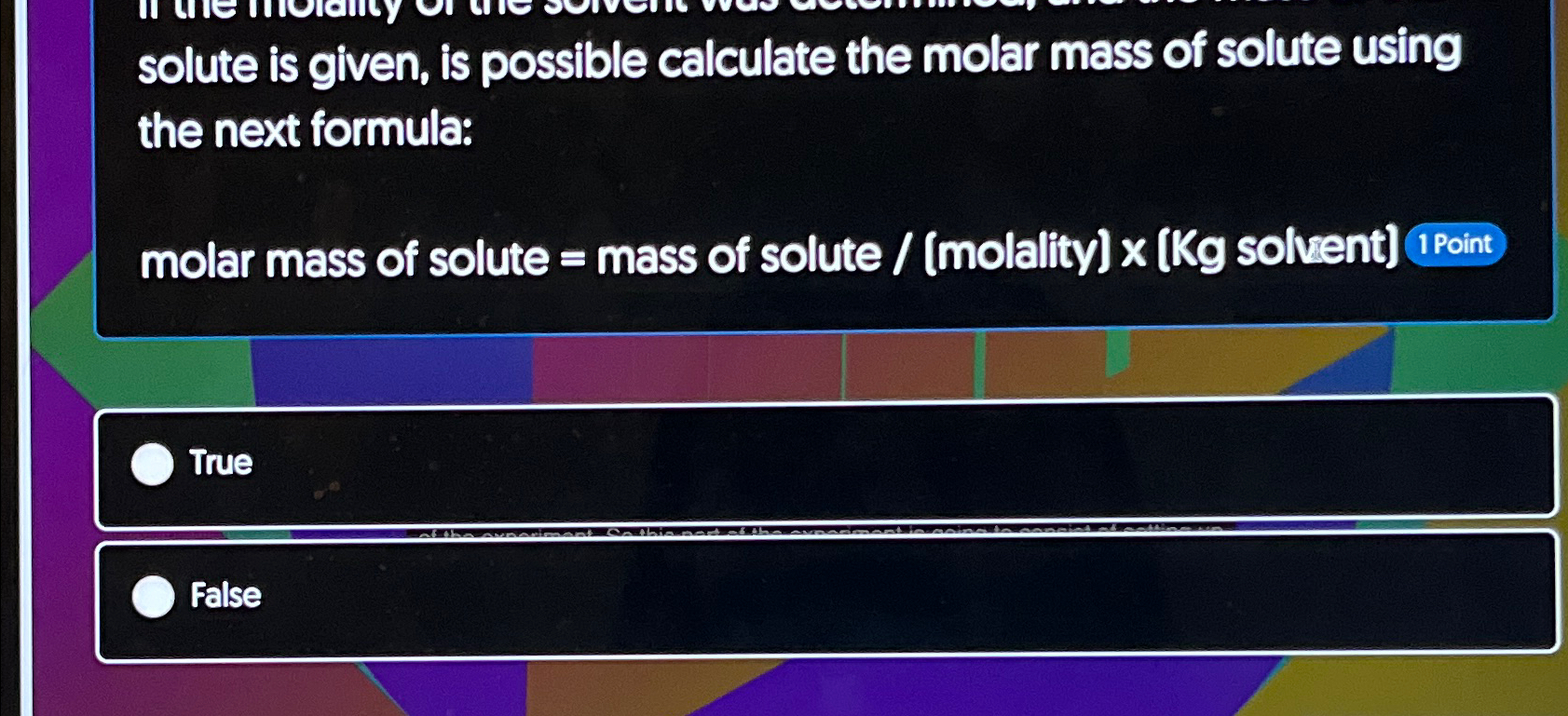 Solved solute is given, is possible calculate the molar mass | Chegg.com