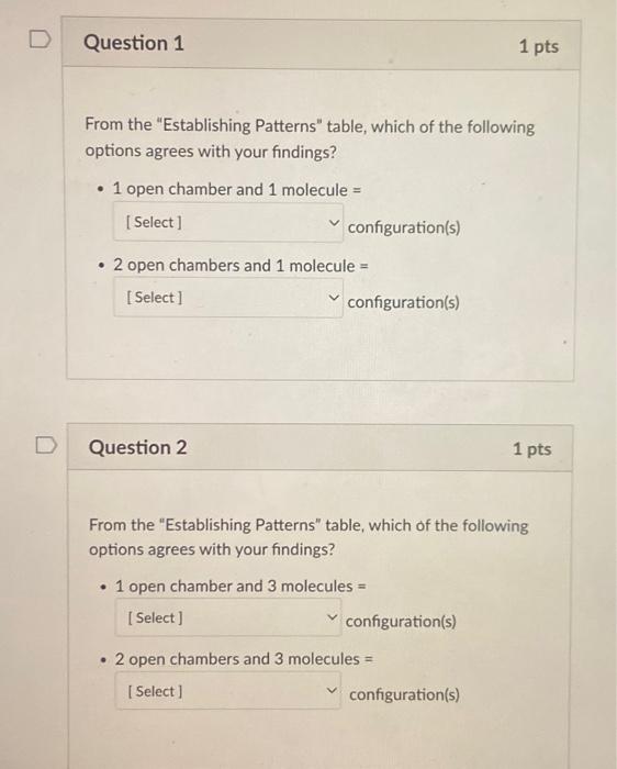 Solved From the "Establishing Patterns" table, which of the | Chegg.com