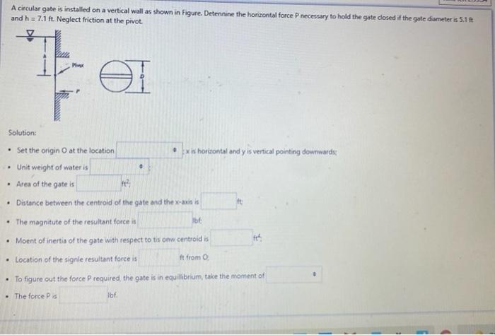 Solved A circular gate is installed on a vertical wall as | Chegg.com