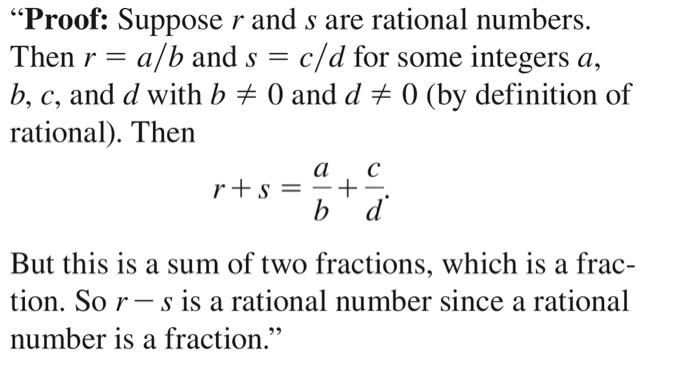 Solved "Proof: Suppose r and s are rational numbers. Then | Chegg.com