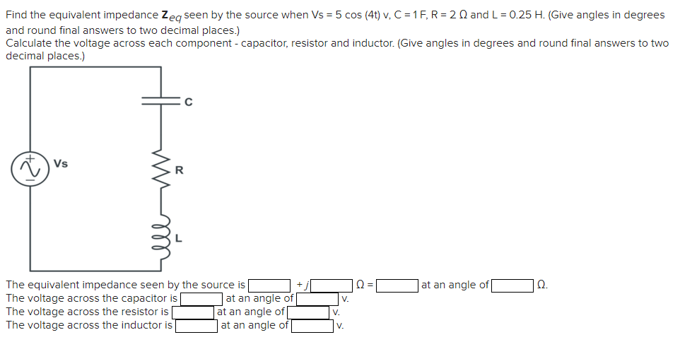Solved Find the equivalent impedance Zeq ﻿seen by the source | Chegg.com | Chegg.com