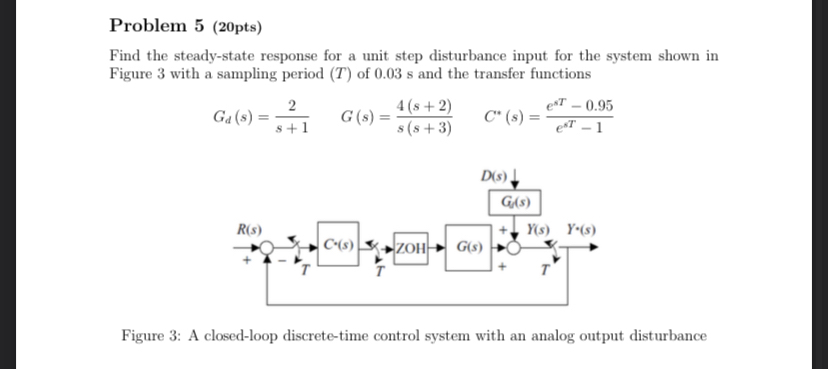 Solved Problem 5 (20pts)Find the steady-state response for a | Chegg.com