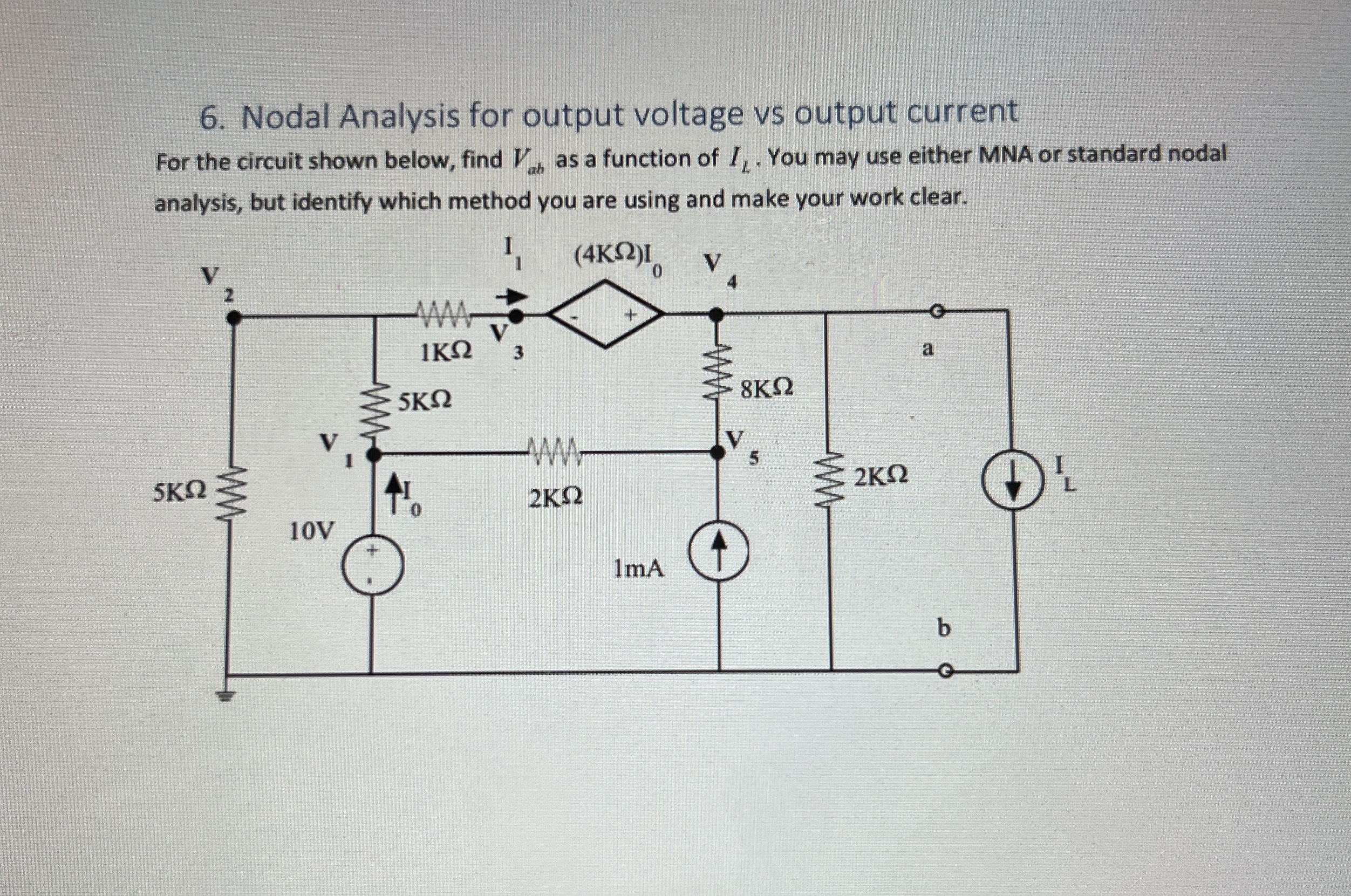 Solved Nodal Analysis for output voltage vs output | Chegg.com