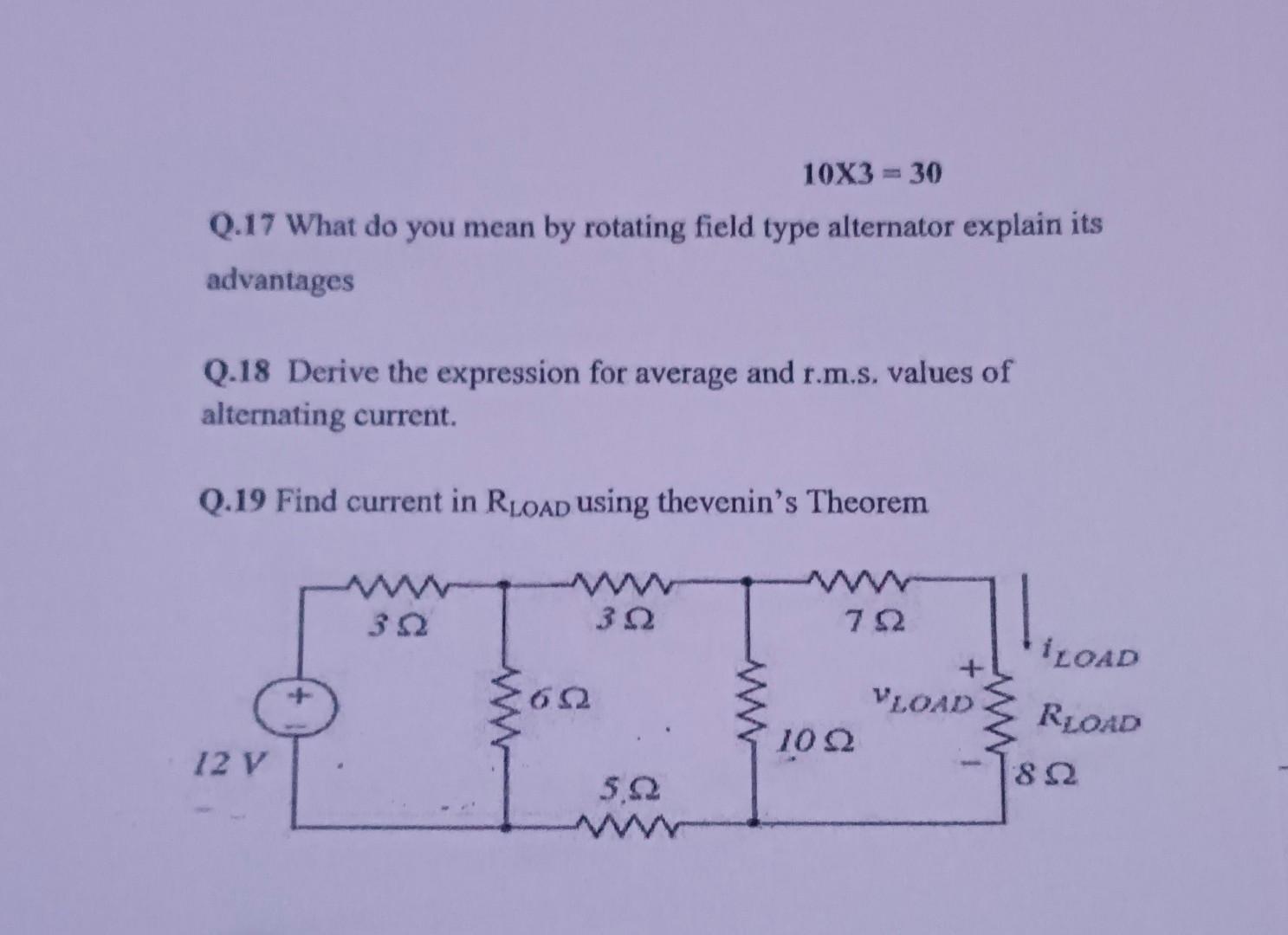 Solved 10×3=30 Q.17 What do you mean by rotating field type | Chegg.com