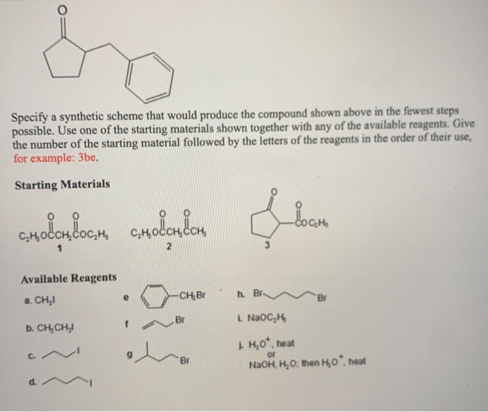 Solved OH Specify a synthetic scheme that would produce the | Chegg.com