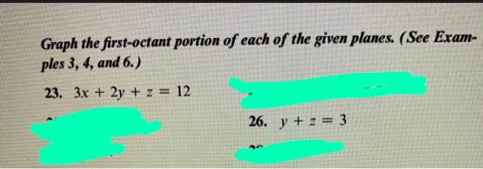 Solved Graph the first-octant portion of each of the given | Chegg.com