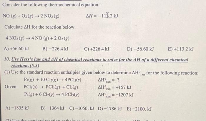 Solved Consider the following thermochemical equation: | Chegg.com
