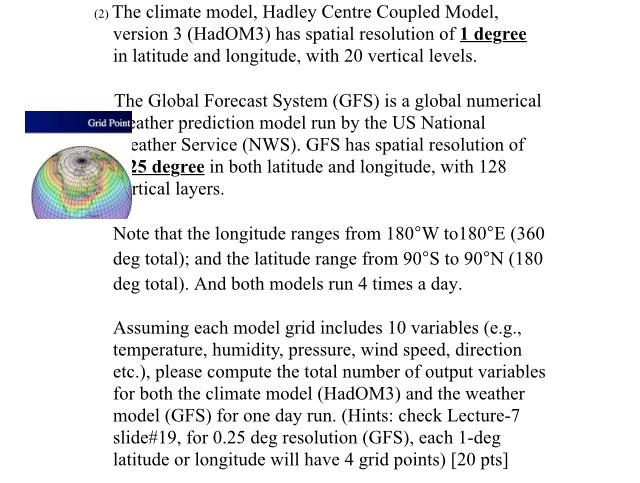 Solved (2) The climate model, Hadley Centre Coupled Model, | Chegg.com