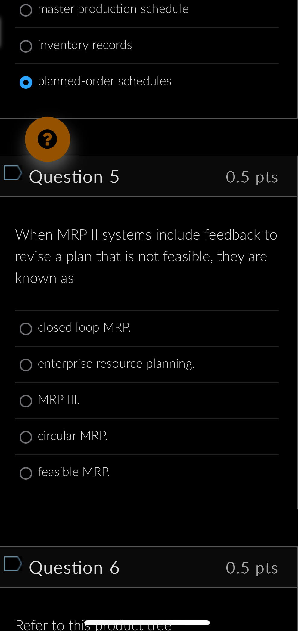 Solved master production scheduleinventory | Chegg.com