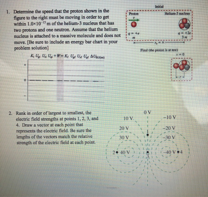 Solved Initial Helium-3 nucleus Proton 1. Determine the | Chegg.com