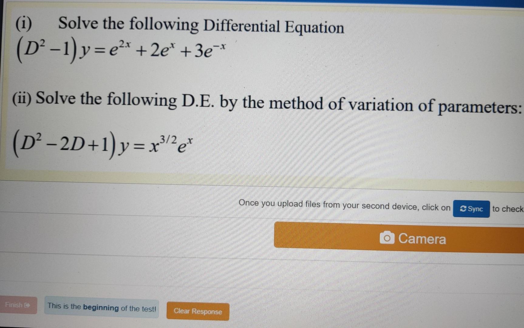 Solved (i) Solve the following Differential Equation (D2 - | Chegg.com Solved (i) Solve the following Differential Equation (D2 - | Chegg.com
