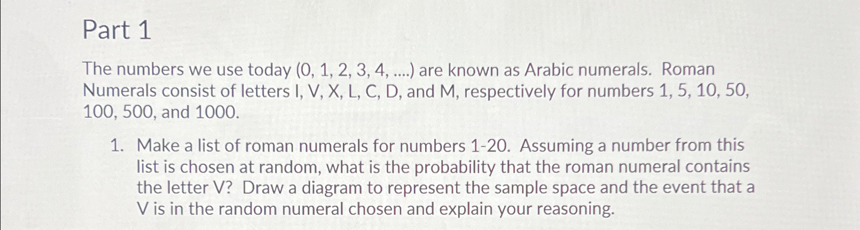 Solved Part 1The numbers we use today . | Chegg.com